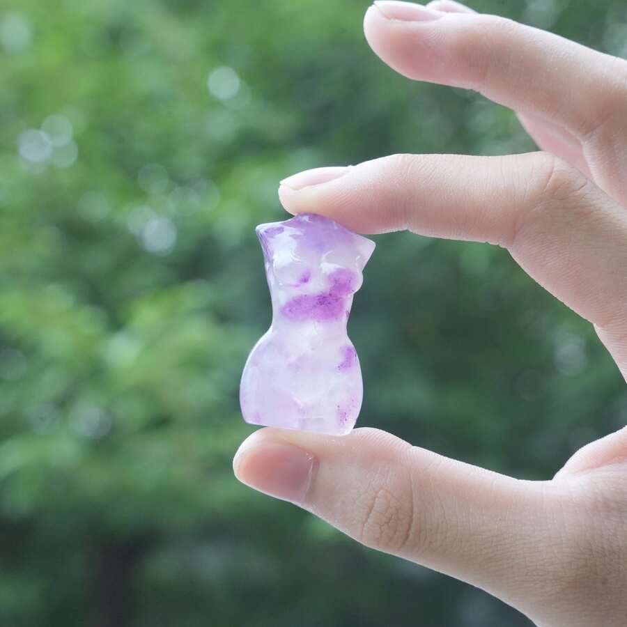 1pc random healing fluorite goddess, goddess body carving, natural rose ...