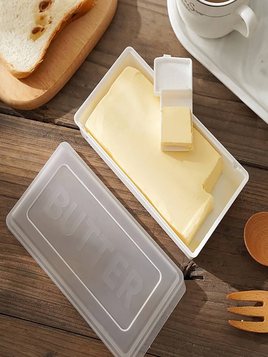 1pc Butter Slicer & Storage Box With Lid And Knife, Rectangular Butter ...