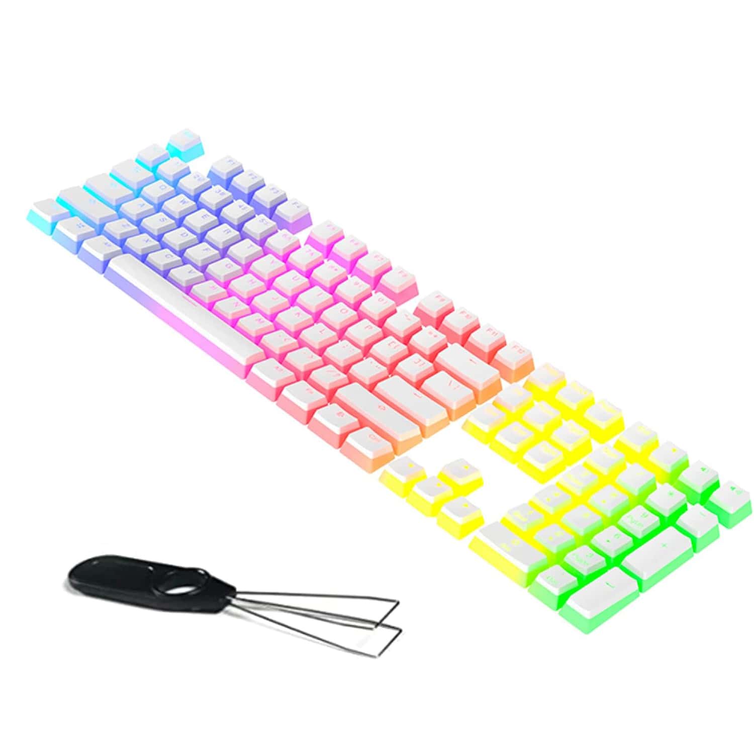 Pudding Keycaps,Double Shot PBT Keycap Set with Translucent Layer for ...