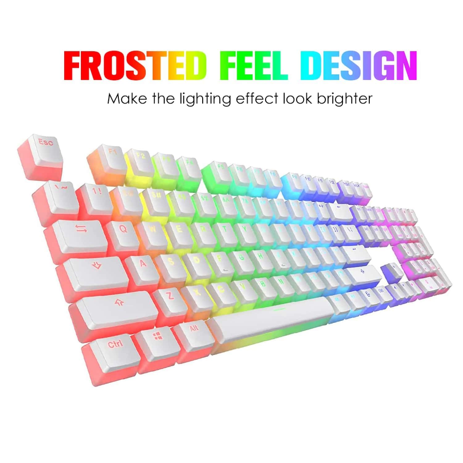 Pudding Keycaps,Double Shot PBT Keycap Set with Translucent Layer for ...