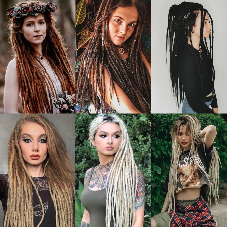 20 Strands 36 Inch Natural Black Single Ends Dreadlock Extensions Twist ...