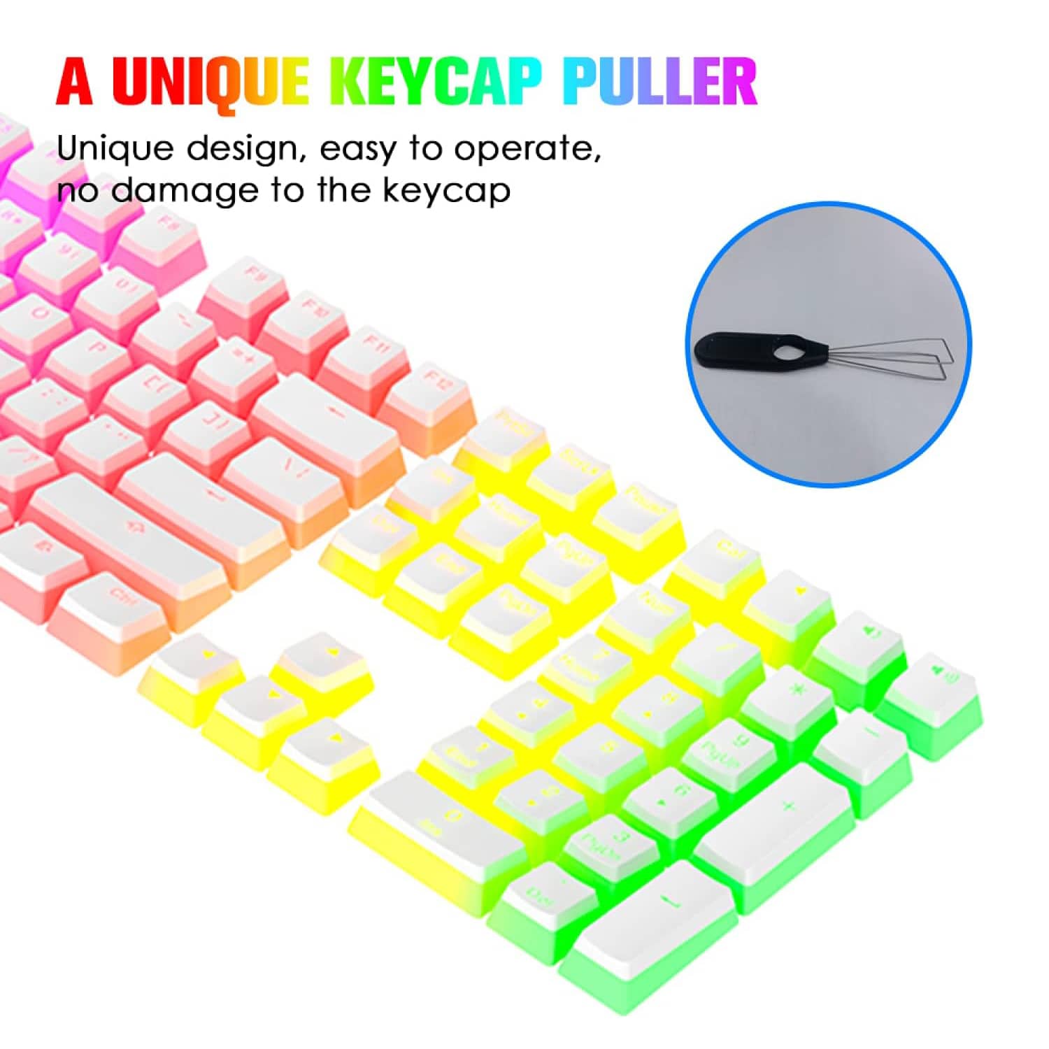 Pudding Keycaps,Double Shot PBT Keycap Set with Translucent Layer for ...