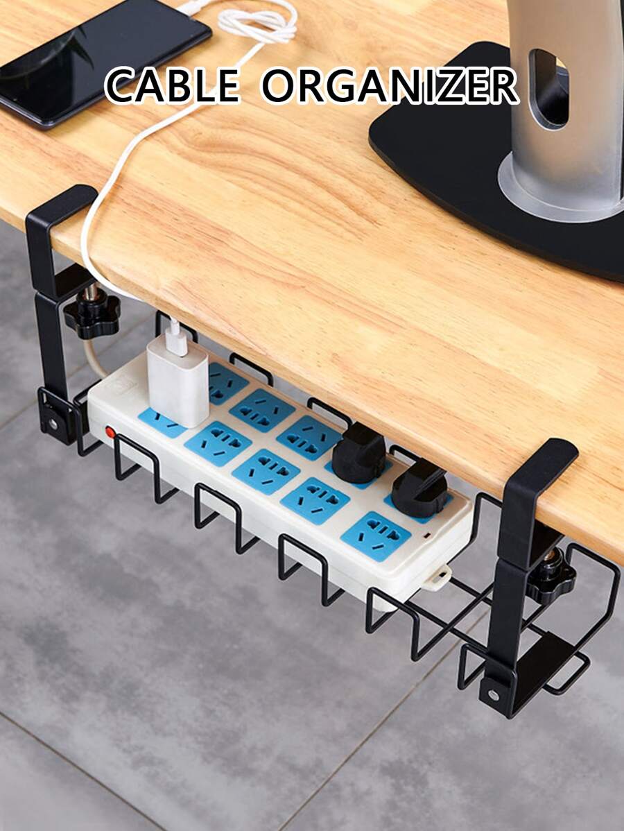 Under Desk Cable Management Tray No Drill - Under Desk Cable Organizer ...