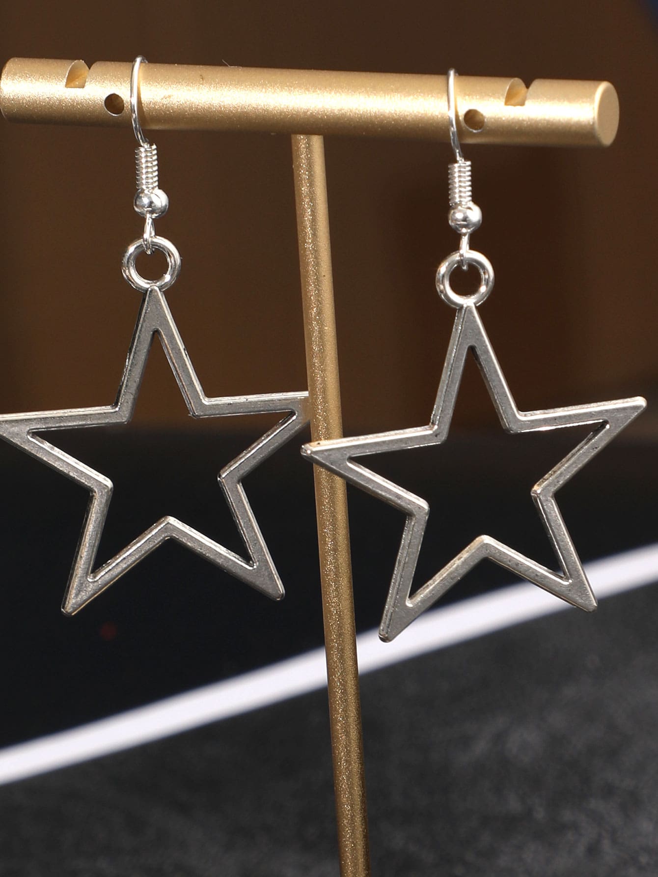 Fashionable Simple Multicolor Hollow Out Star Pendant Earrings For Men ...
