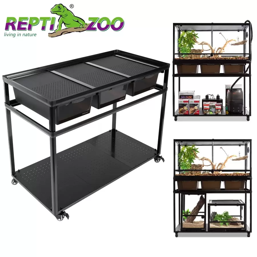 Reptile Tank Stand Terrarium Cabinet with Breeding Boxs for Reptile ...