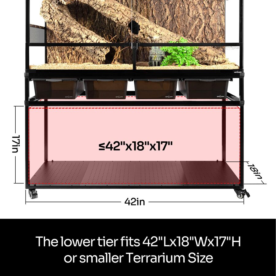 Reptile Tank Stand Terrarium Cabinet with Breeding Boxs for Reptile ...