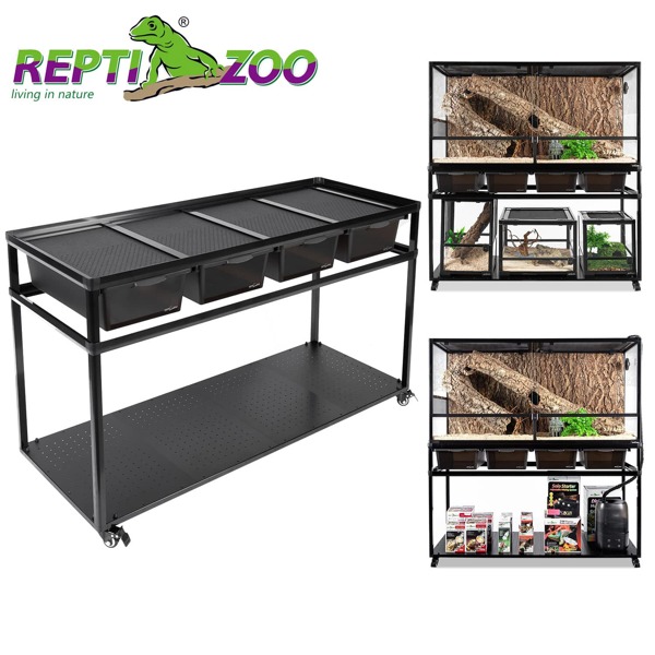Reptile Tank Stand Terrarium Cabinet with Breeding Boxs for Reptile ...