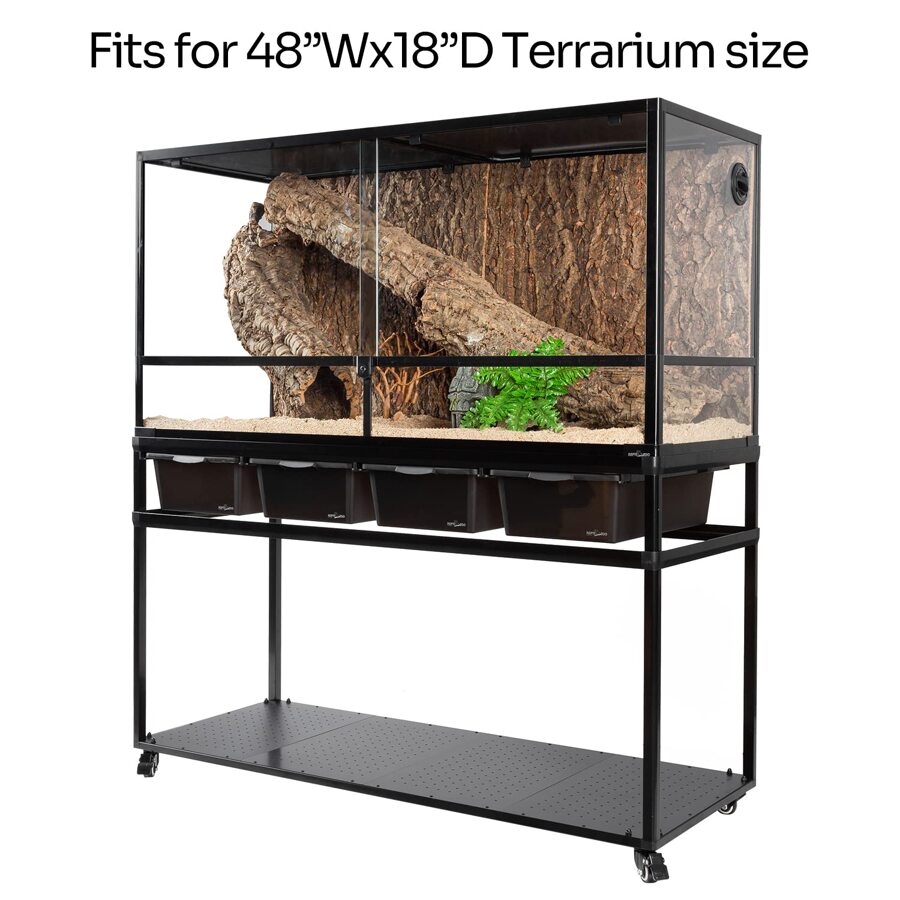 Reptile Tank Stand Terrarium Cabinet with Breeding Boxs for Reptile ...