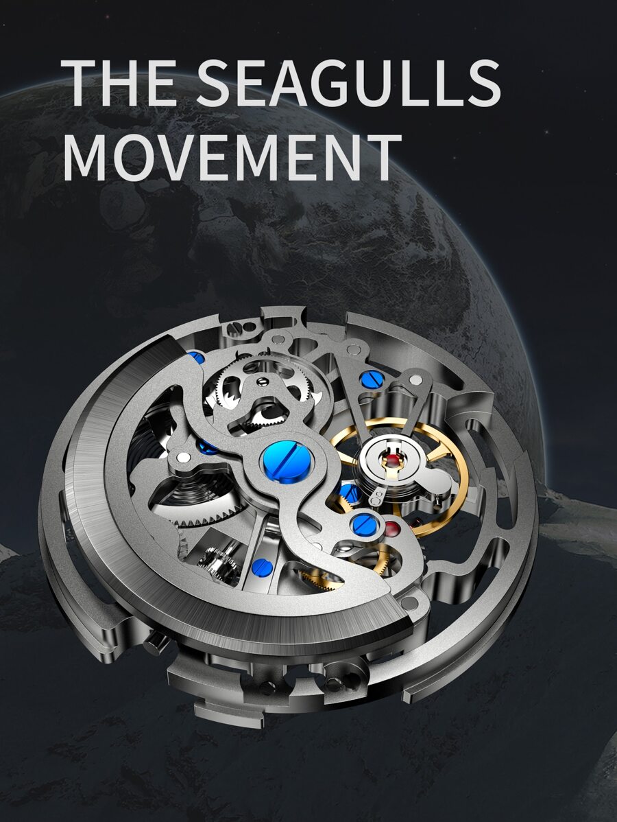 SOLLEN Automatic Mechanical Waterproof Stainless Steel Hollow Wrist ...