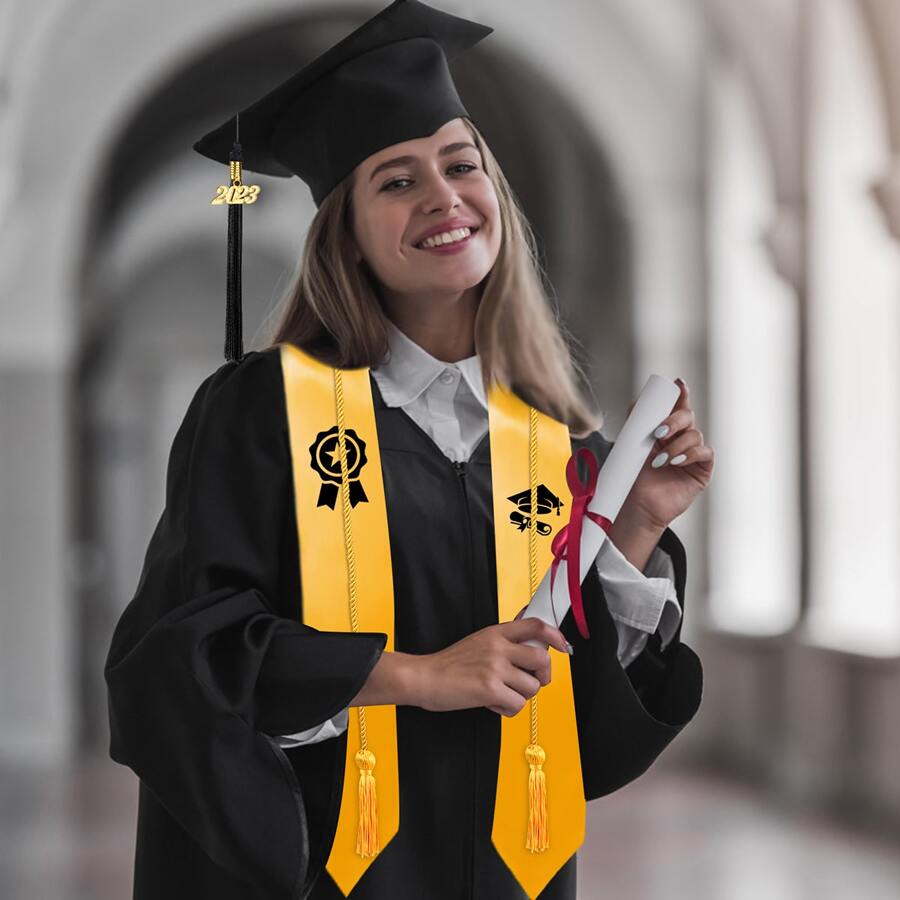 Matte Graduation Gown Cap Tassel Set 2024 With Charms Honor Cord ...