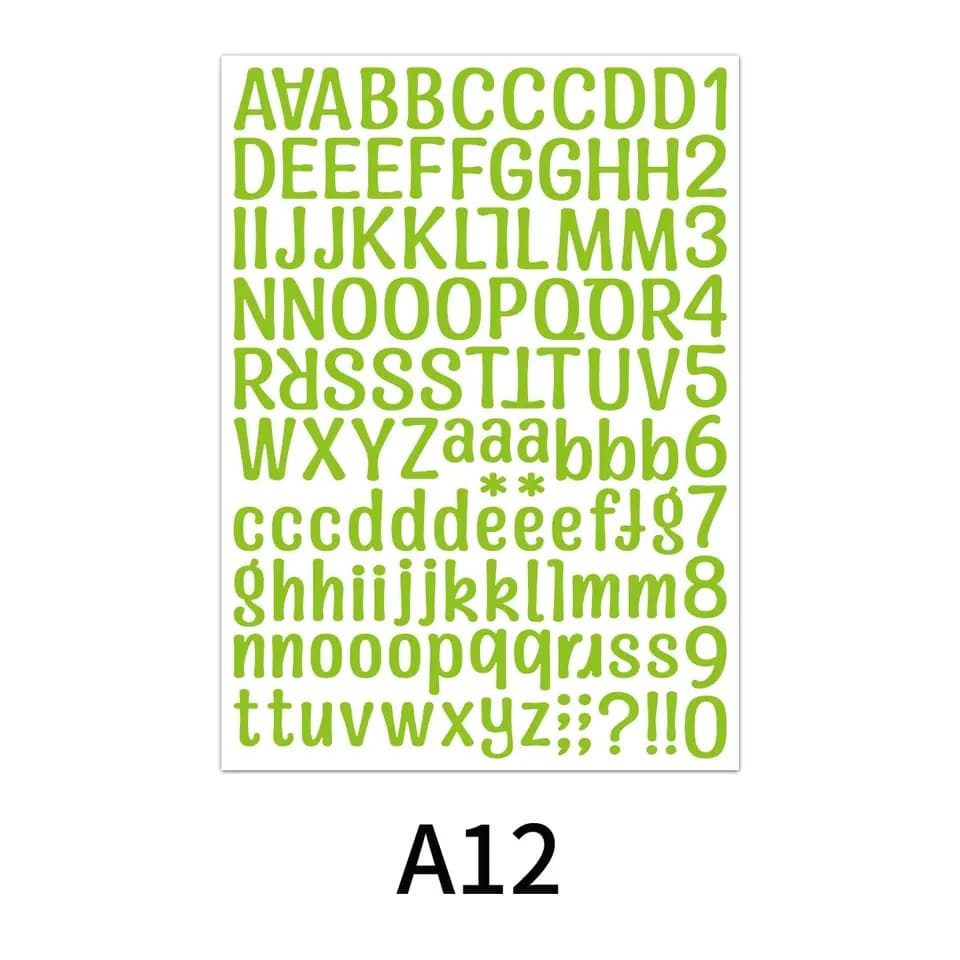 12 Sheets European And American Popular Letter & Number Stickers ...