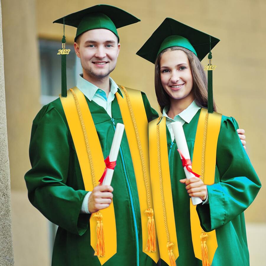 Matte Graduation Gown Cap Tassel Set 2024 With Charms Honor Cord ...