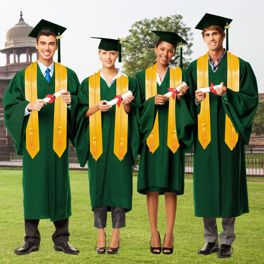 Matte Graduation Gown Cap Tassel Set 2024 With Charms Honor Cord ...