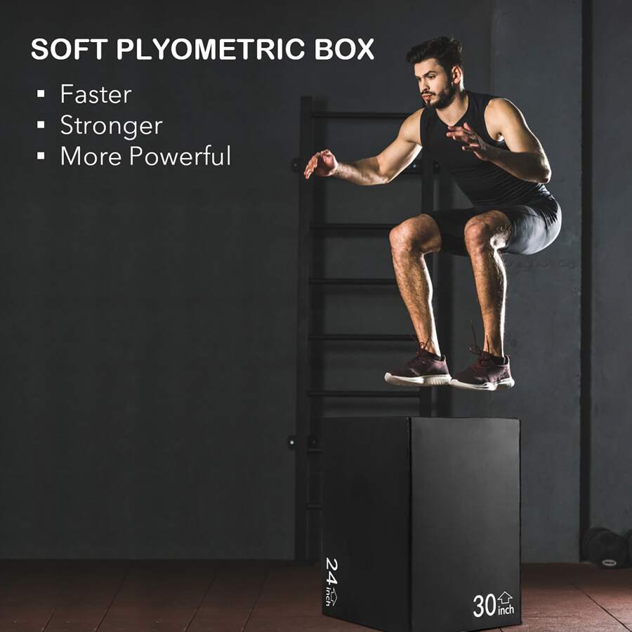 Costway 3-in-1 Foam Plyometric Jump Box w/ Adjustable Height 30''/24 ...