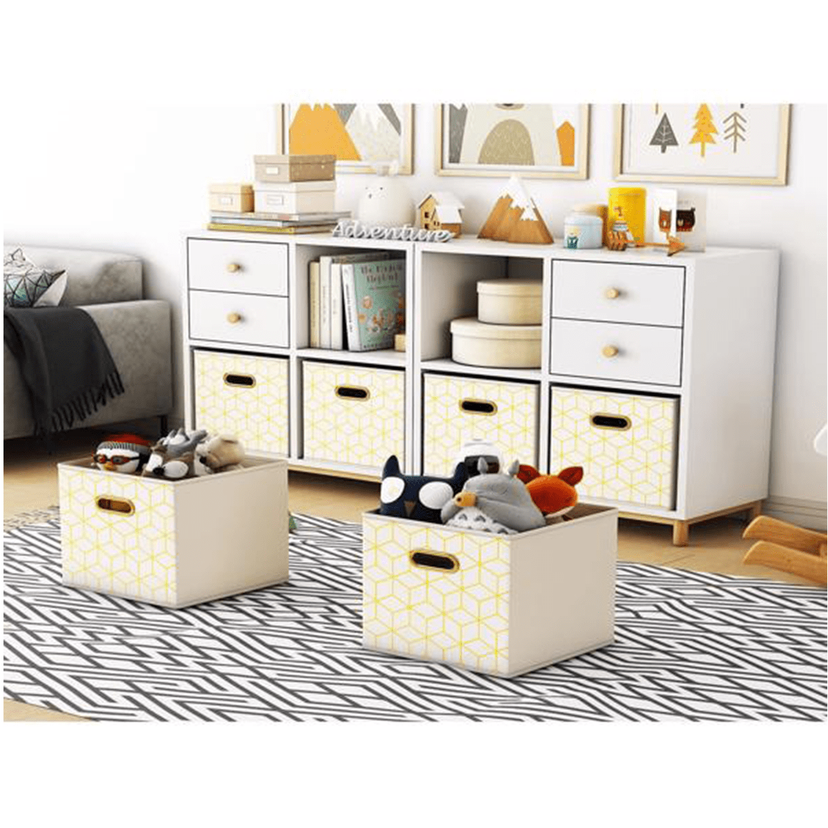 6 Pack Storage Cubes with Handle, Foldable 11 Inch Cube Storage Bins ...