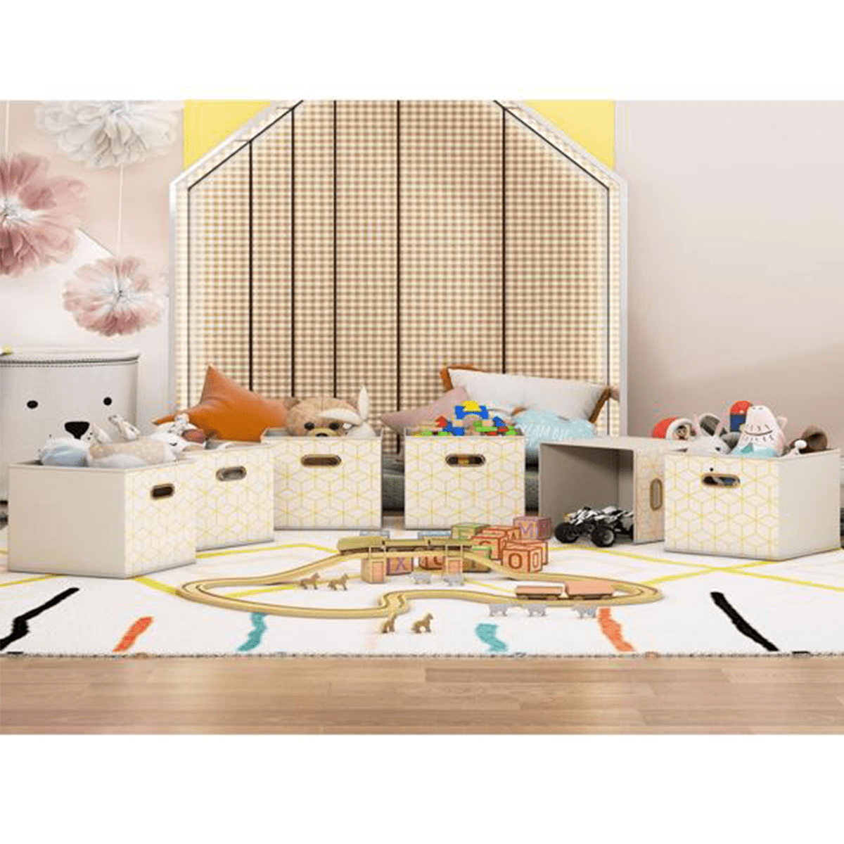 6 Pack Storage Cubes with Handle, Foldable 11 Inch Cube Storage Bins ...