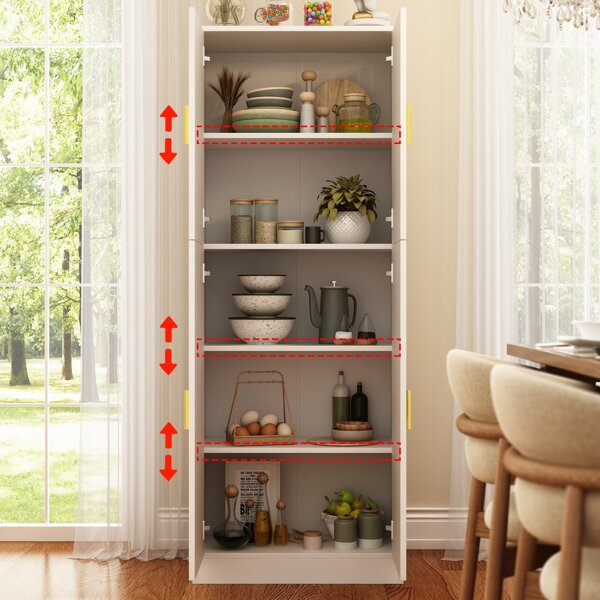 5-Tier Storage Cabinet Kitchen Pantry Cupboard Home Office Bookcase ...