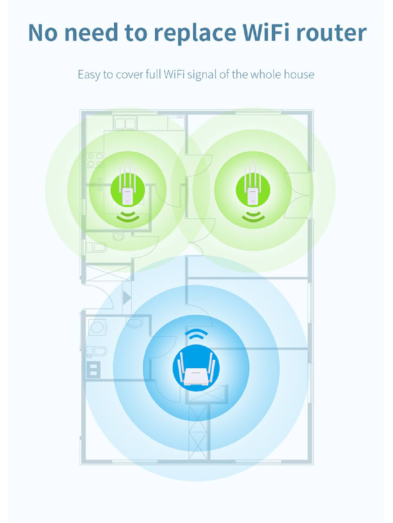 comfast 300Mbps 4 Antenna Wireless Amplifier Wi-fi Extender WIFI ...