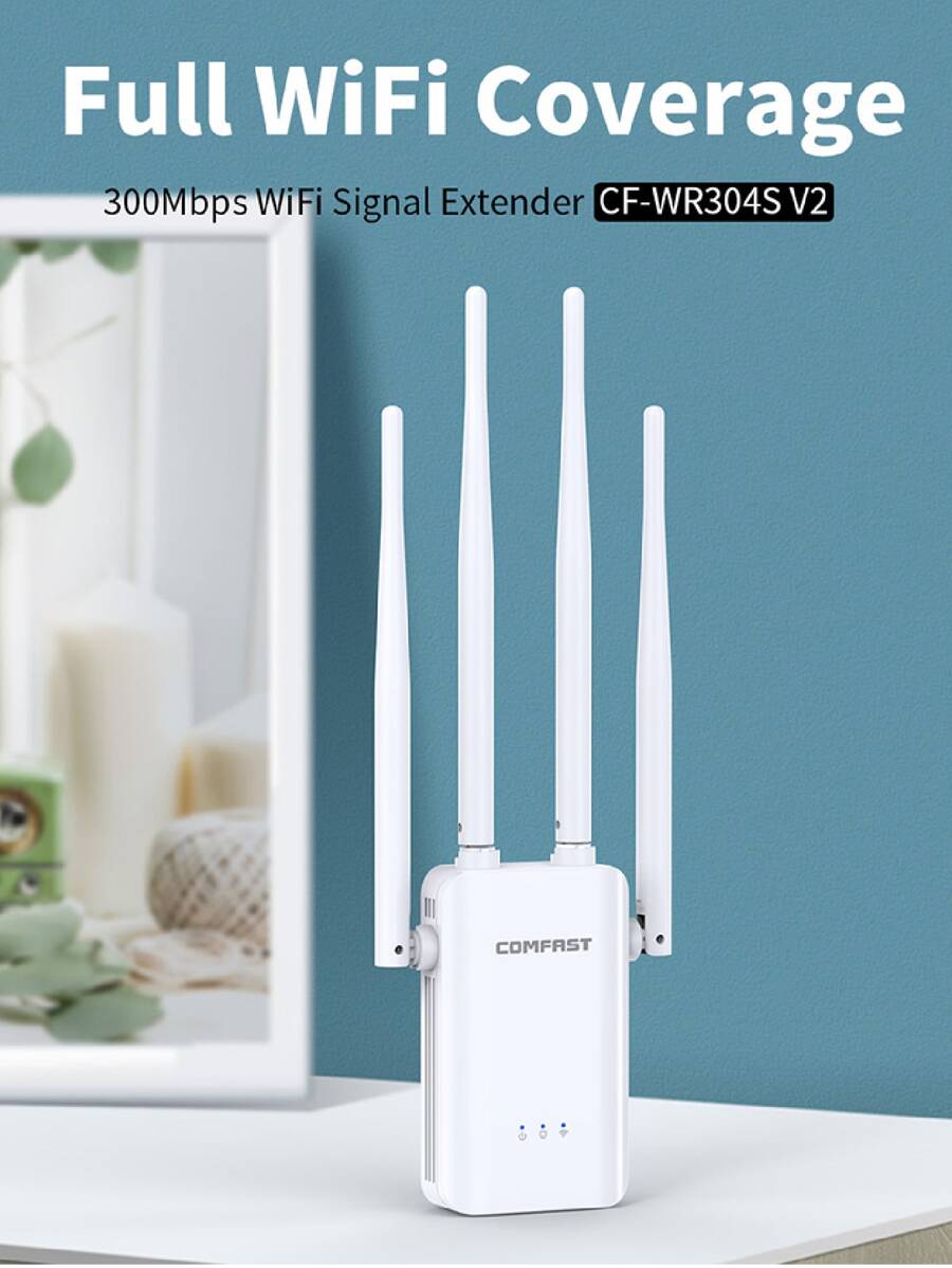 comfast 300Mbps 4 Antenna Wireless Amplifier Wi-fi Extender WIFI ...