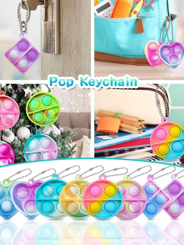Mini Keychain Pendant Backpack Pendant Finger Bubble Popping Fidget Toy ...