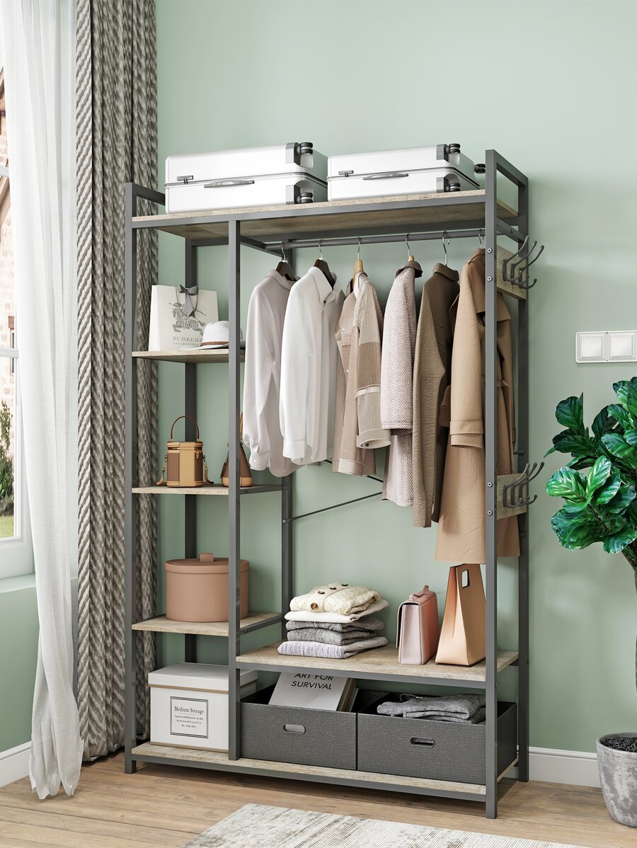 Clothes Rack Heavy Duty Clothes Rack, Free-Standing Clothes Rack with ...
