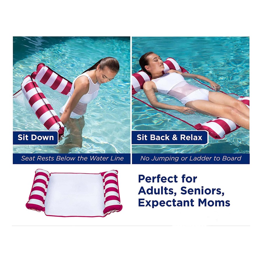 Pool Float,Water Hammock Lounger ,4-in-1 Pool Float Lounger,Comfortable ...