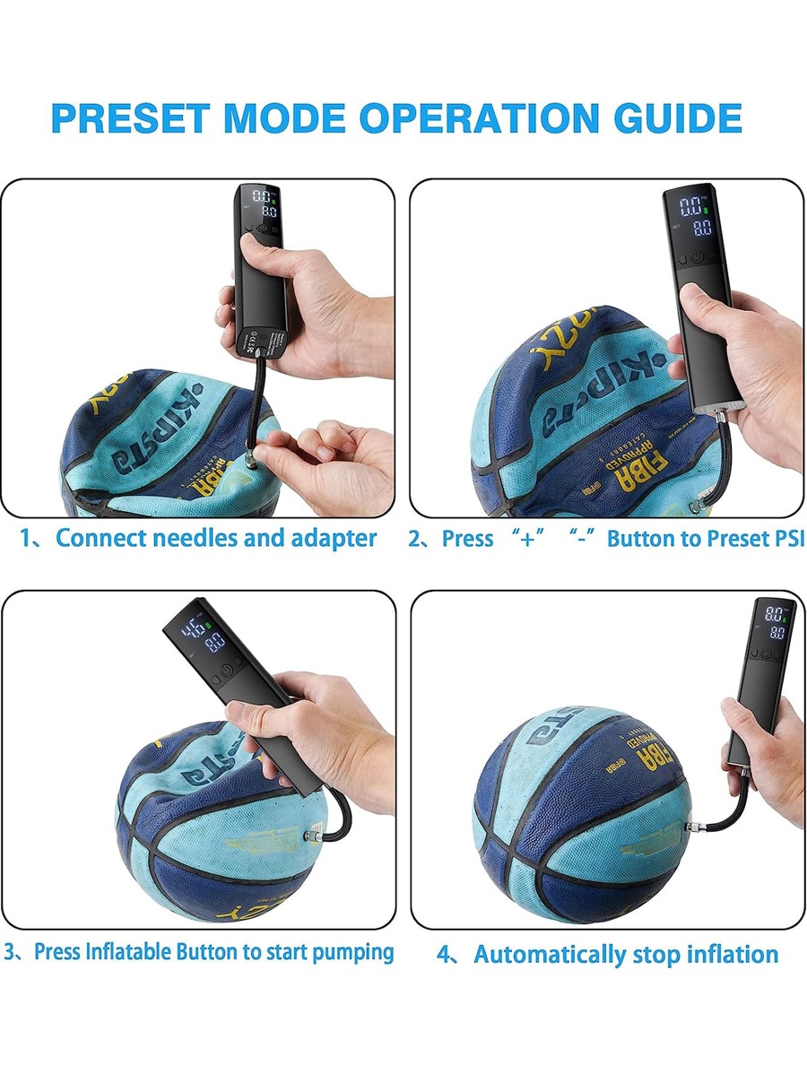 Electric Ball Air Pump, Basketball Soccer Ball Automatic Air Pump, Fast ...