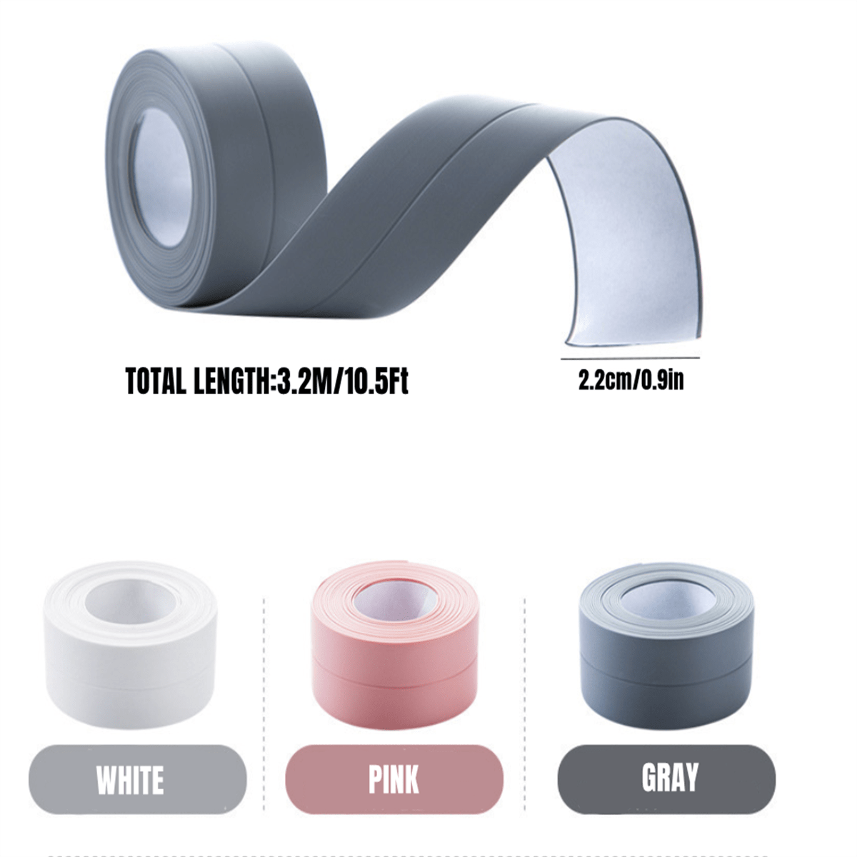 1 Pack Bath & Kitchen Caulk Tape Sealant Strip,PVC Self Adhesive Tub ...