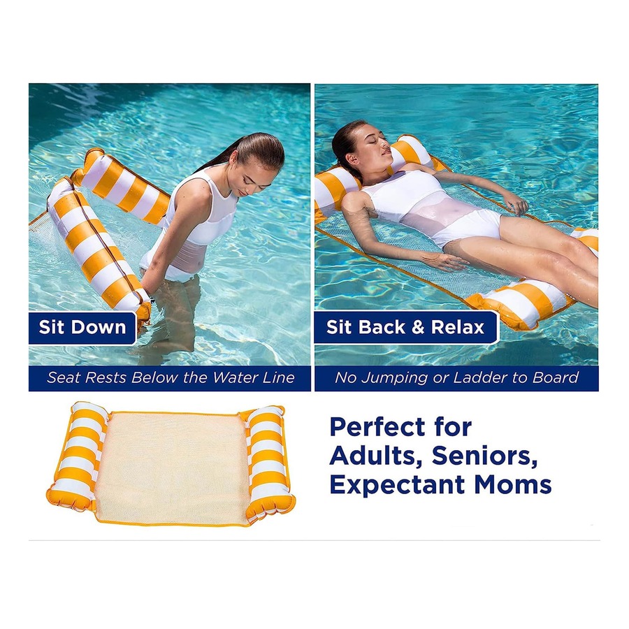 Pool Float,4-in-1 Pool Float Lounger,Water Hammock Lounger ,Comfortable ...