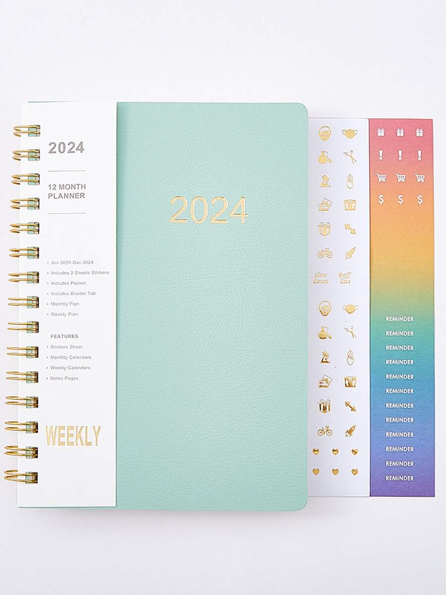 365 Days English Language Wirebound Desk Calendar Notebook 2024 Diary ...