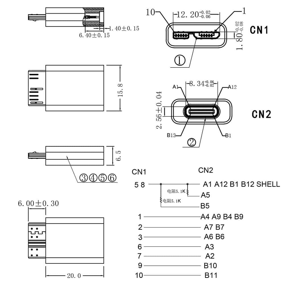 Usb 3.1 Type C Female To Micro Usb 3.0 Male Connector Adapter External ...