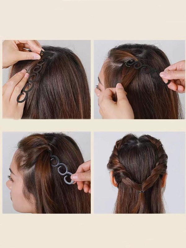 1pc Wave Shaped Braiding Tool, Fishbone Braid Helper, Lazy Hair ...