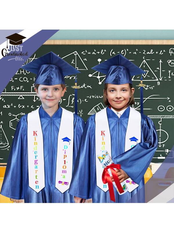 Kindergarten Graduation Cap and Gown Set with Tassel 2023 2024 Charms ...