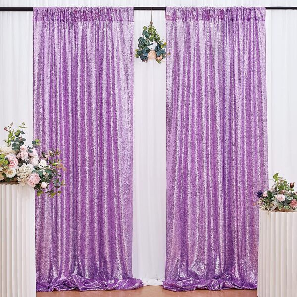 1pc Party Sequin Backdrop Cloth Shiny Window Curtain Black Halloween ...
