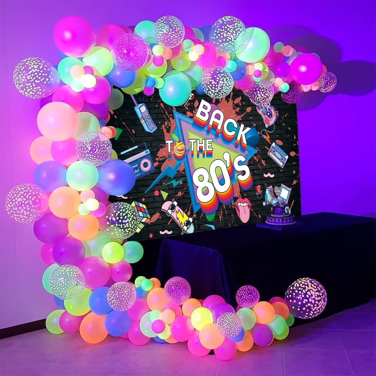 6x4ft 80's Party Decorations Back to The 80's Banner 80's Backdrop ...