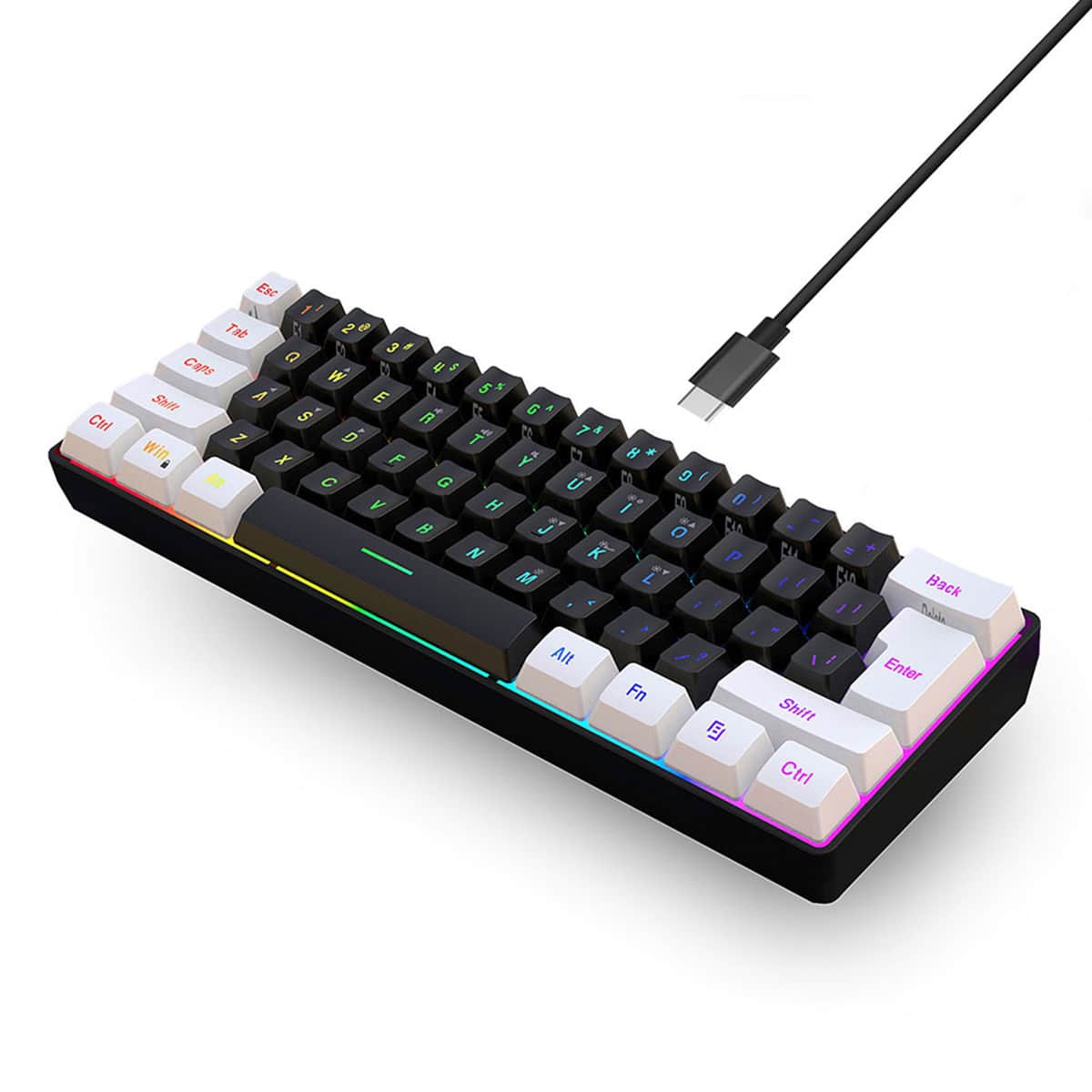 HXSJ Hxsj 61-key Membrane Wired Keyboard With Separated Key Cap And Key ...