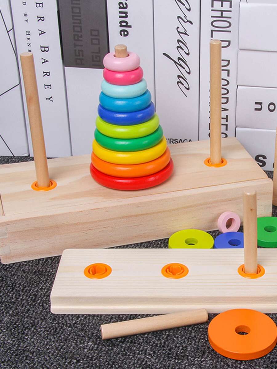 10 Layers Tower Of Hanoi Wooden Puzzle Game, Logic Thinking Training ...