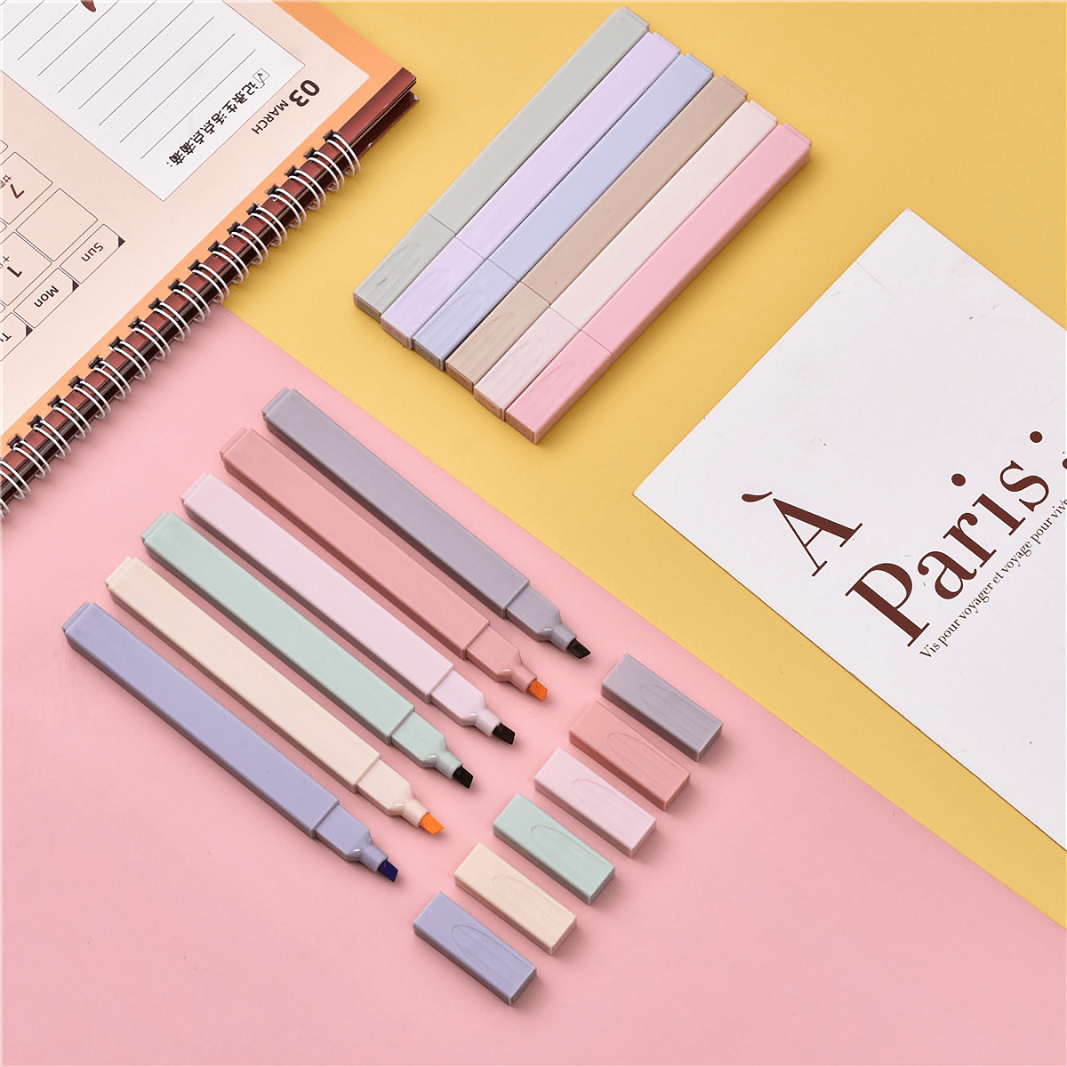 12 different random colors Soft-tipped Light-colored Highlighter Marker ...