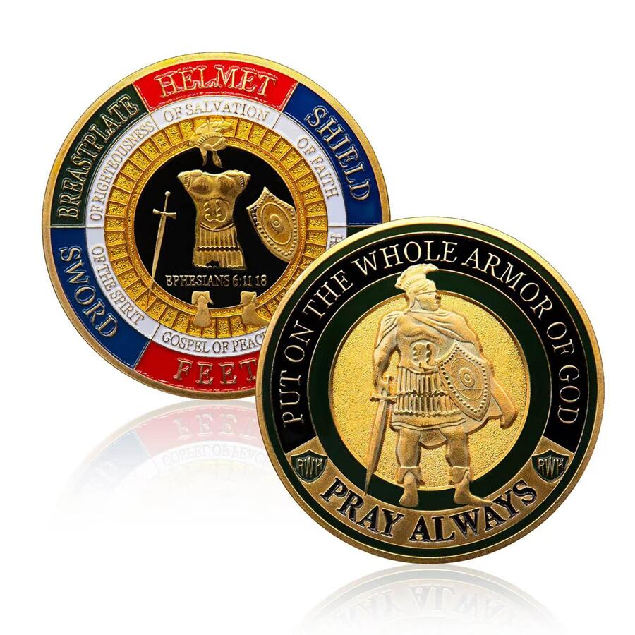 1 PC Armor Of God Challenge Coin, Put On The Whole Armor Of God ...