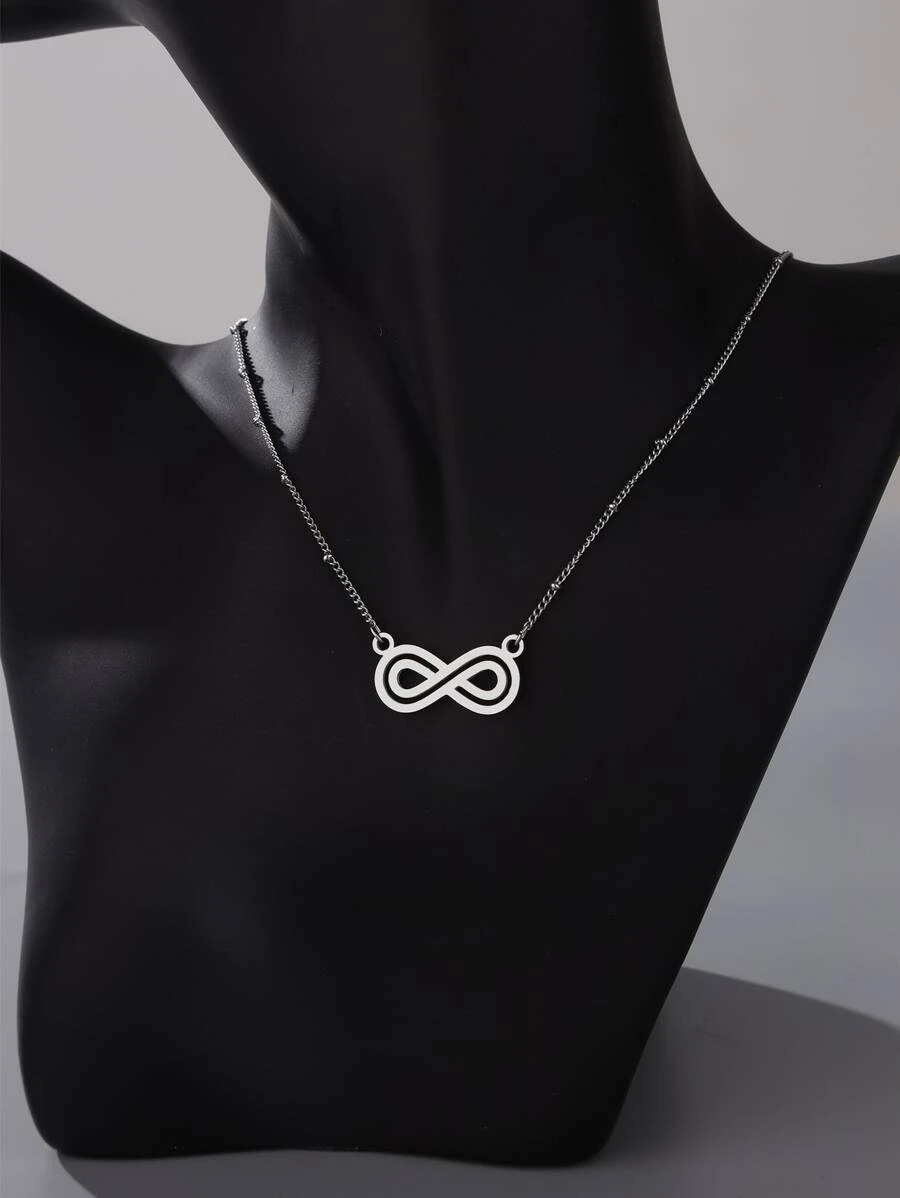1pc Stainless Steel Number 8 Infinity Design Love Pendant Clavicle ...