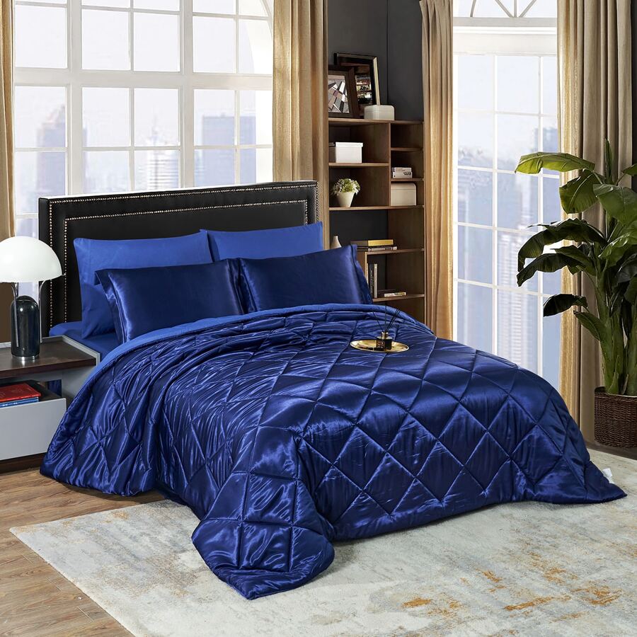 JML Luxury 8 Piece Comforter Set Silky Bed In A Bag Reversible Bedding ...