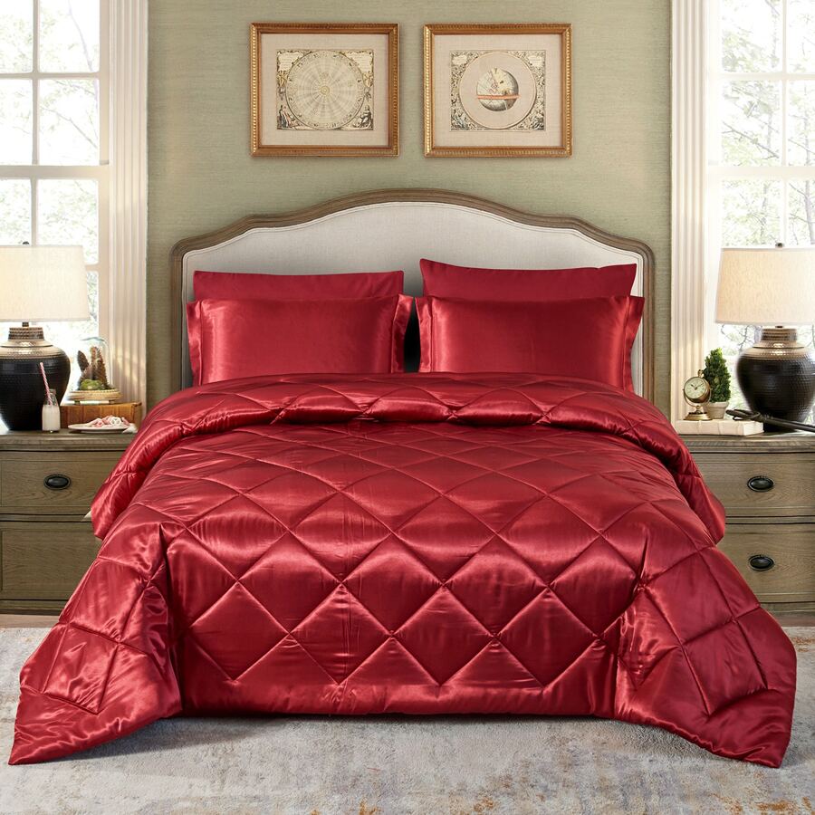 JML Luxury 8 Piece Comforter Set Silky Bed In A Bag Reversible Bedding ...
