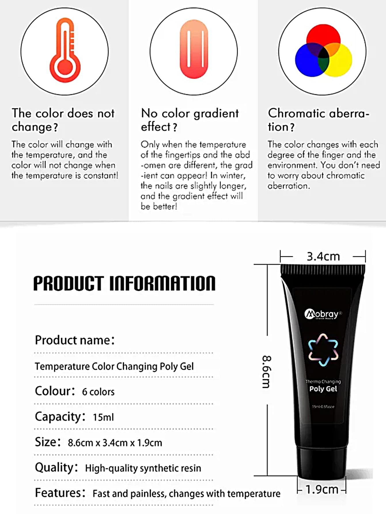 15ml Warm Change nail lengthening gel, Acrylic nail Quick build gel ...