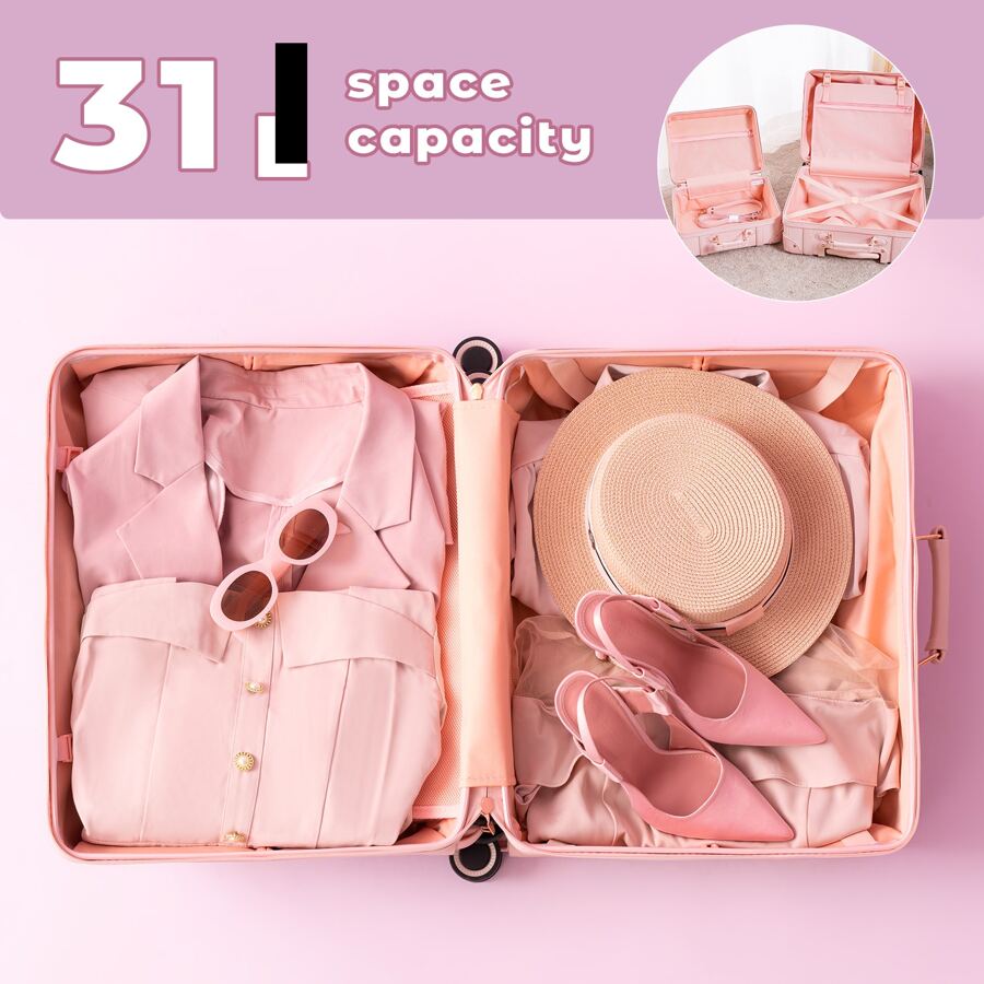 NZBZ Carry On Luggage 18-inch Hardside Spinner Lightweight Suitcase ...