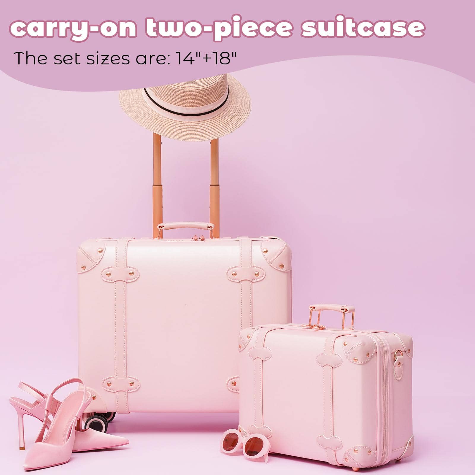 NZBZ Carry On Luggage 18-inch Hardside Spinner Lightweight Suitcase ...