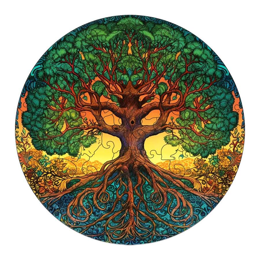 Wooden Jigsaw Puzzle With Tree Of Life Shape, Perfect For Daily Play ...