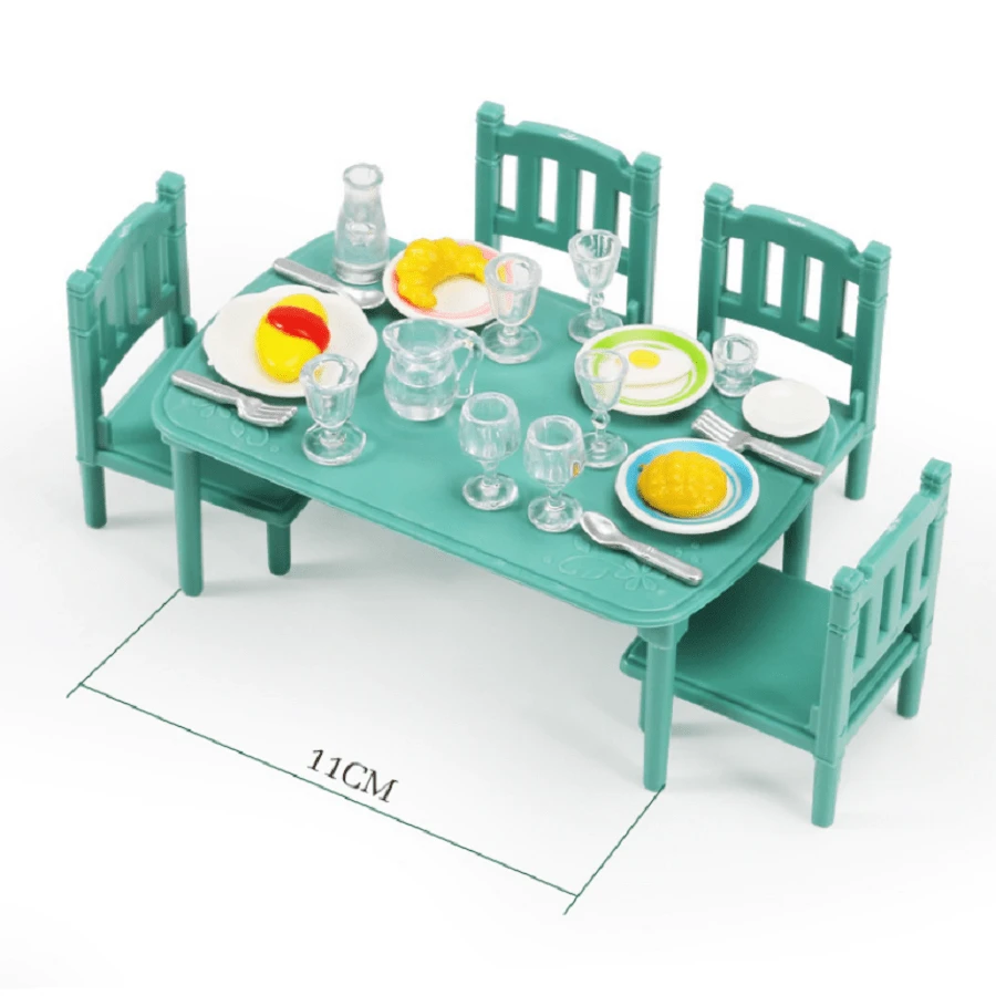 1set Dollhouse Toy Mini Kitchen Furniture Miniature Food Play Set With ...