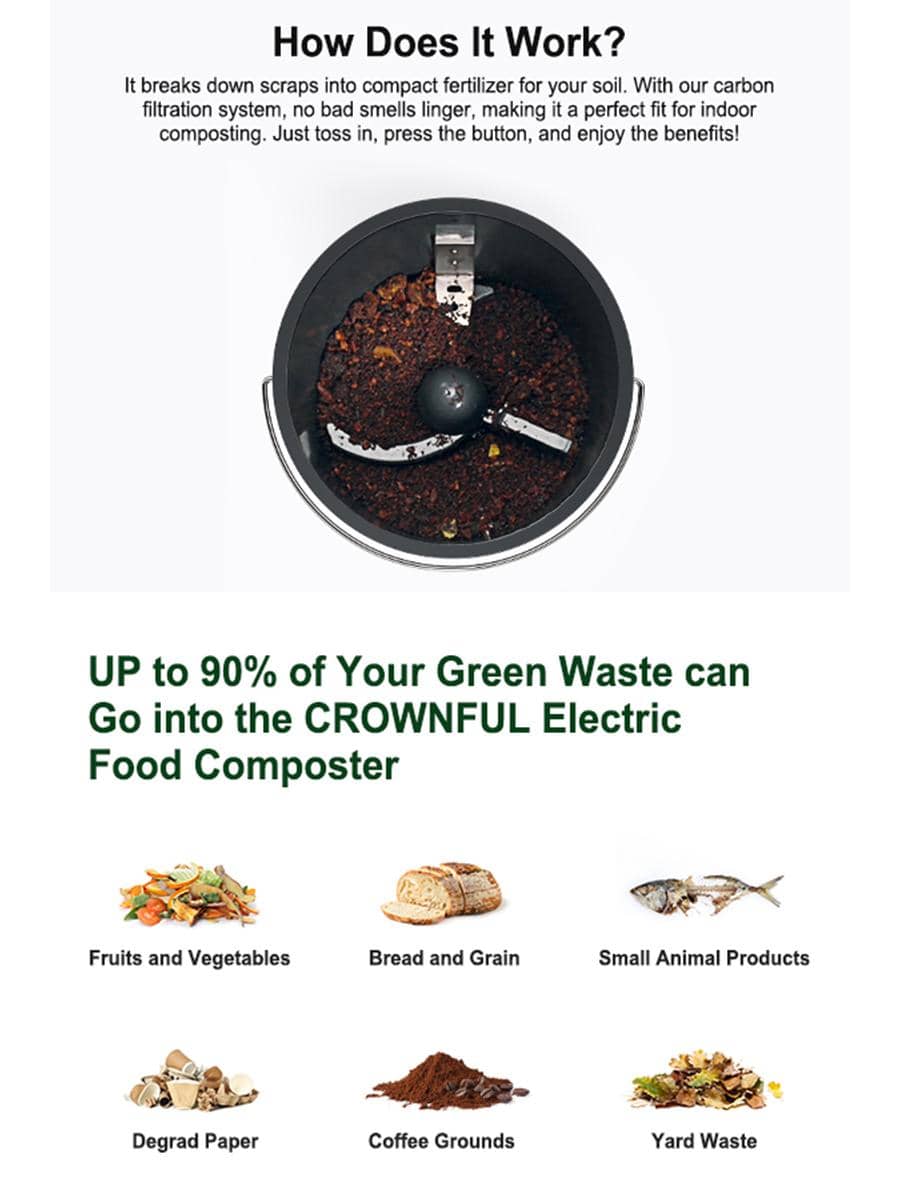 Smart Kitchen Waste Composter with 3L Capacity, Turn Food Waste to ...