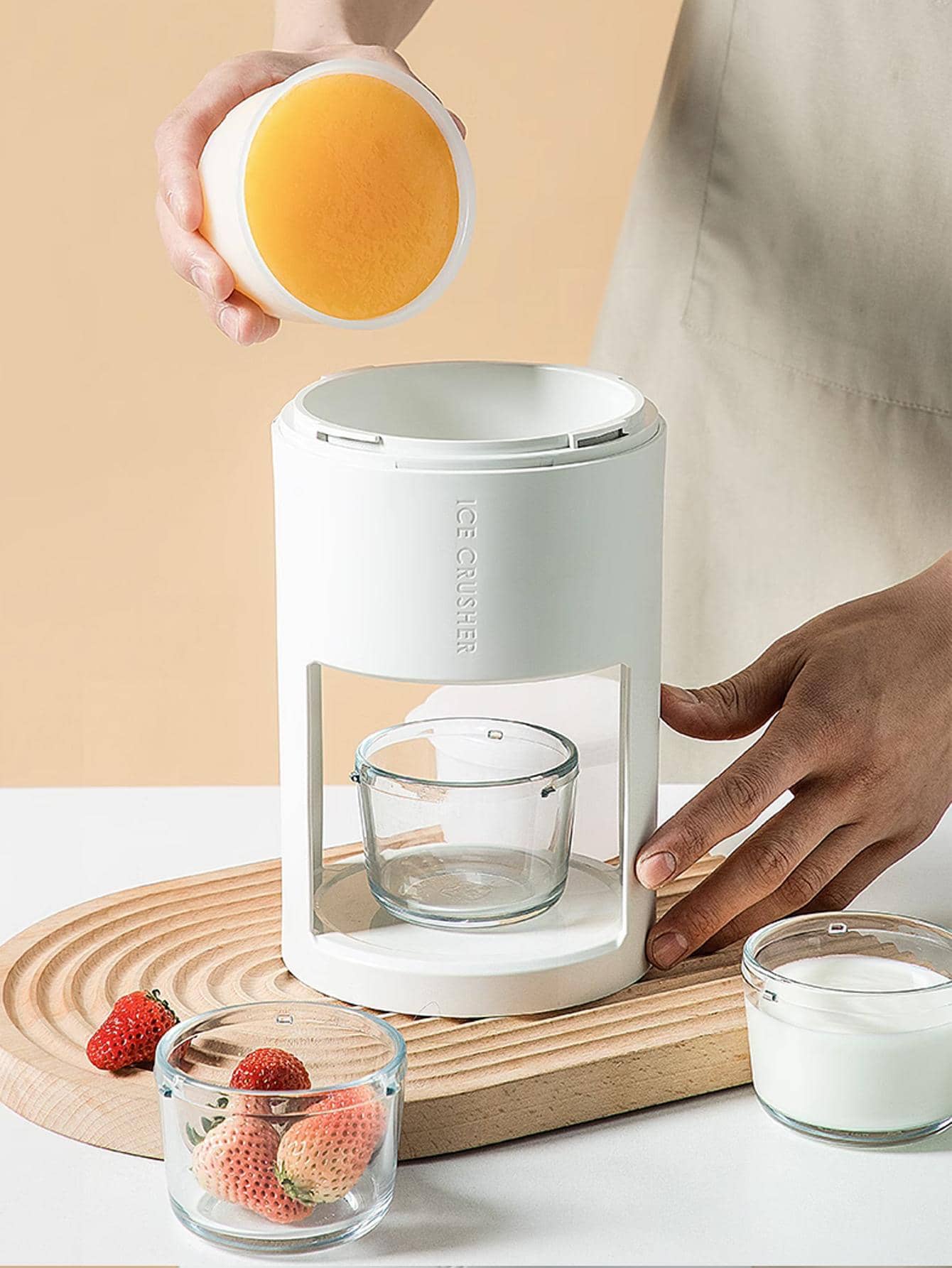 Shaved Ice Hand Operated Household Small Ice Breaker Semi Manual Ice ...