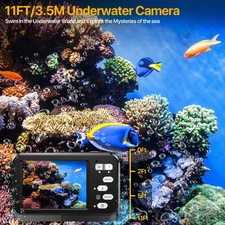 FORKODA Underwater Cameras, 4K Waterproof Digital Camera 48 MP ...